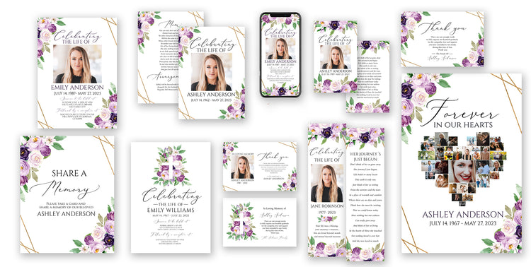 Funeral Templates Celebration of life Funeral Program Invitation cards ...