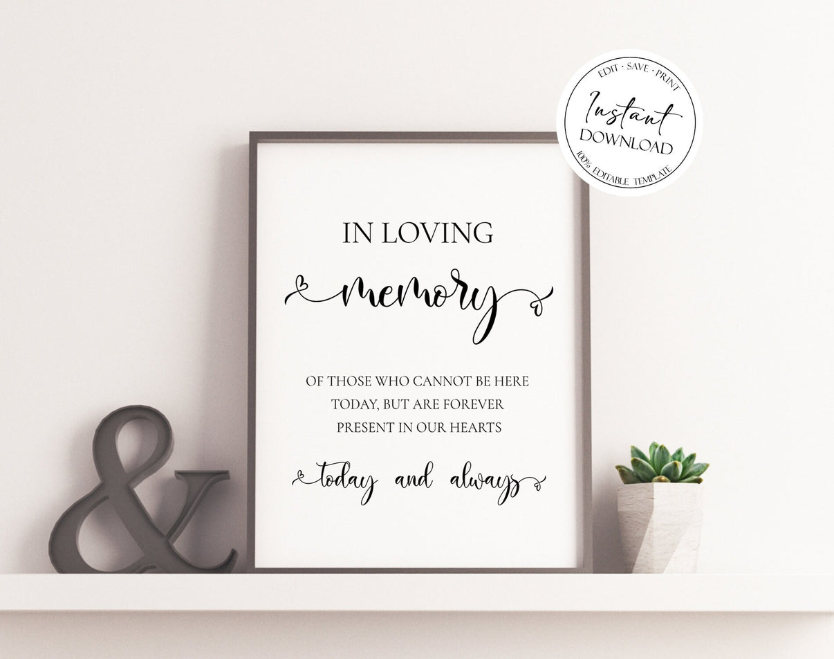 In Loving Memory Sign Template S2 – PeacefulMemoryDesign