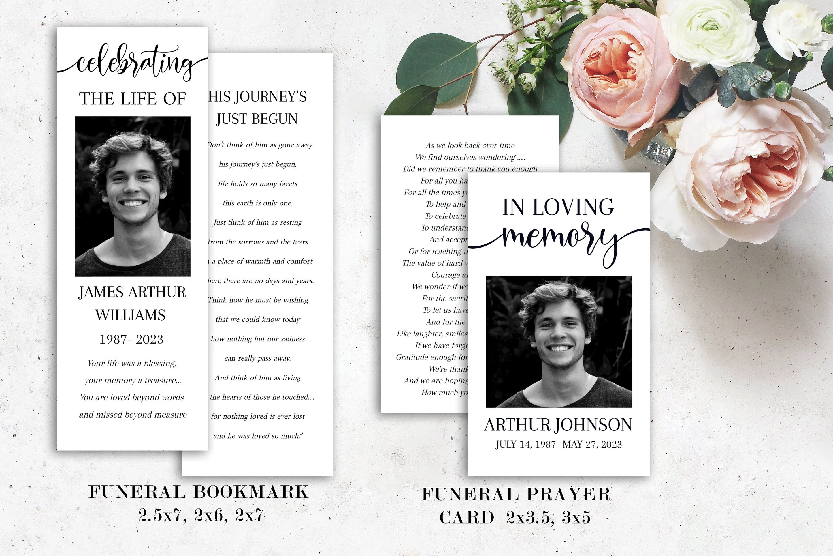 Celebration Of Life Simple Elegant Funeral Bundle S2 – PeacefulMemoryDesign